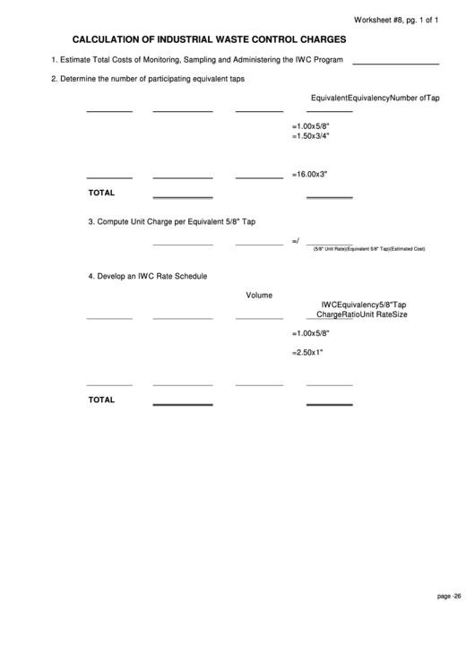 Calculation Of Industrial Waste Control Charges printable pdf download