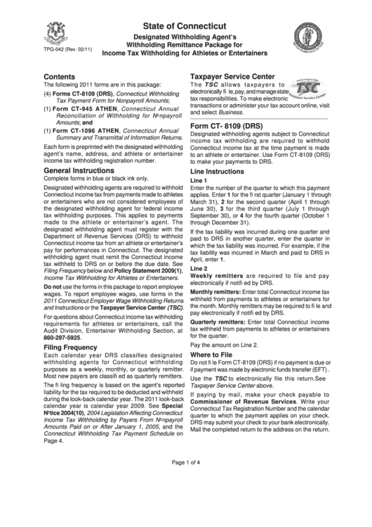 Form Tpg-042 - Designated Withholding Agent'S Withholding Remittance ...