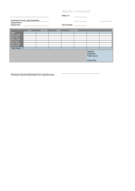 Weekly Timesheet Template (Vertical Orientation) printable pdf download