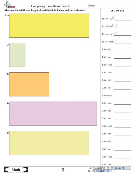 Comparing Two Measurements Worksheet With Answers printable pdf download Comparing Two Measurements Worksheet With Answers printable pdf download