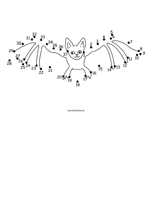 Bat Dot-To-Dot Sheet printable pdf download