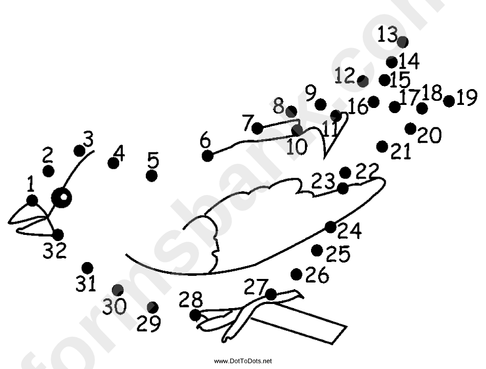 Finch Bird Dot-To-Dot Sheet printable pdf download