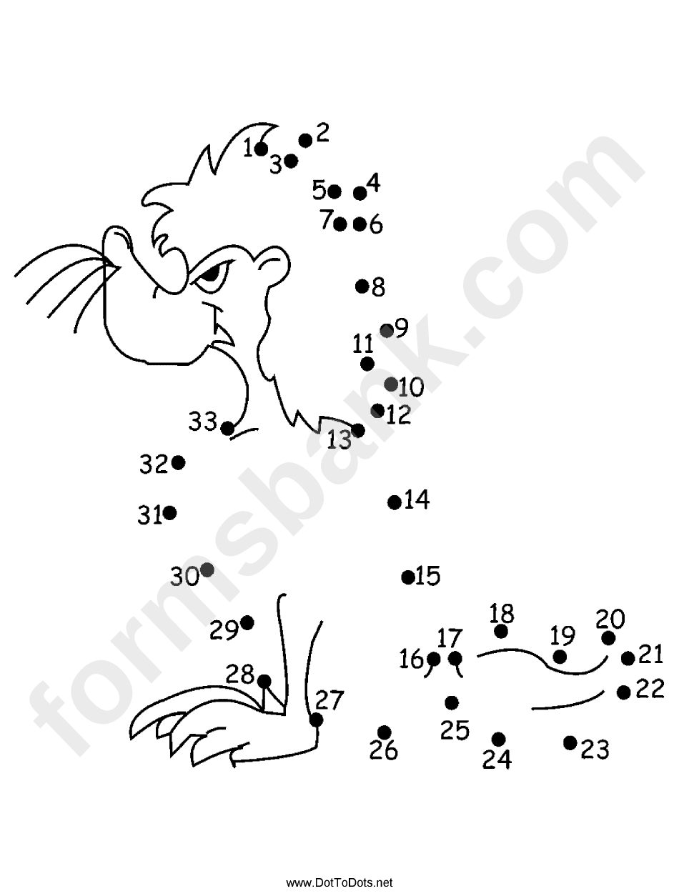 Lion Seal Dot-To-Dot Sheet printable pdf download
