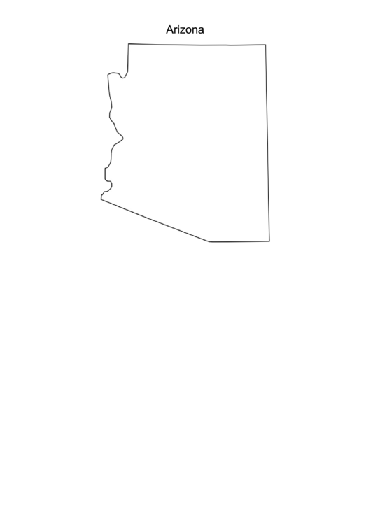Arizona Map Template printable pdf download
