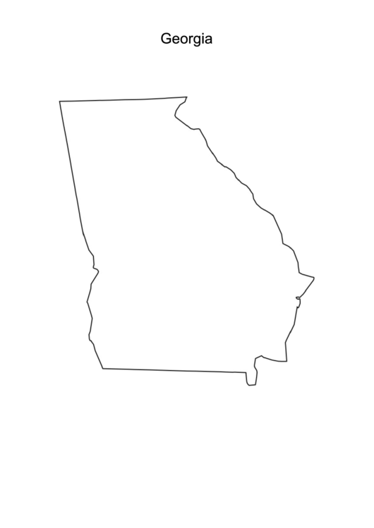 Georgia Map Template printable pdf download