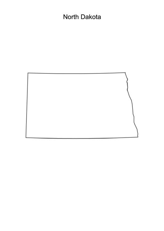 North Dakota Map Template printable pdf download