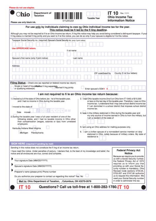 Tax Forms Ohio Printable Printable Forms Free Online