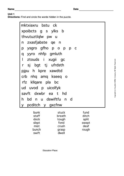 Level 5 Word Search Puzzle Template printable pdf download