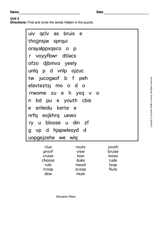 Level 5 Word Search Puzzle Template printable pdf download