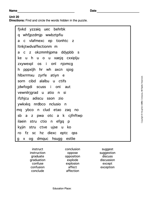 Level 6 Word Search Puzzle Template printable pdf download