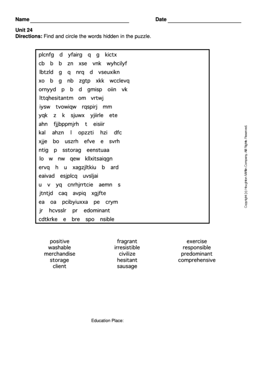 Level 6 Word Search Puzzle Template printable pdf download