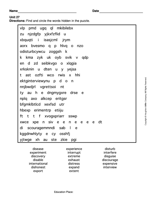 Level 6 Word Search Puzzle Template printable pdf download