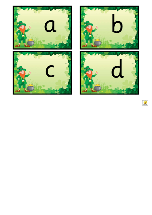 Irish Themed Lower Case Alphabet Cards Template printable pdf download