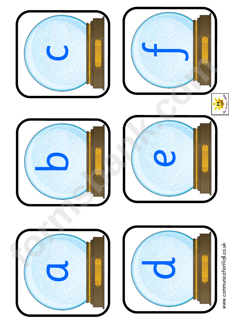 Snowglobe Alphabet Template Lower Case Letters Printable Pdf Download