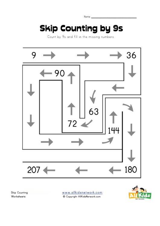Skip Counting Worksheet printable pdf download