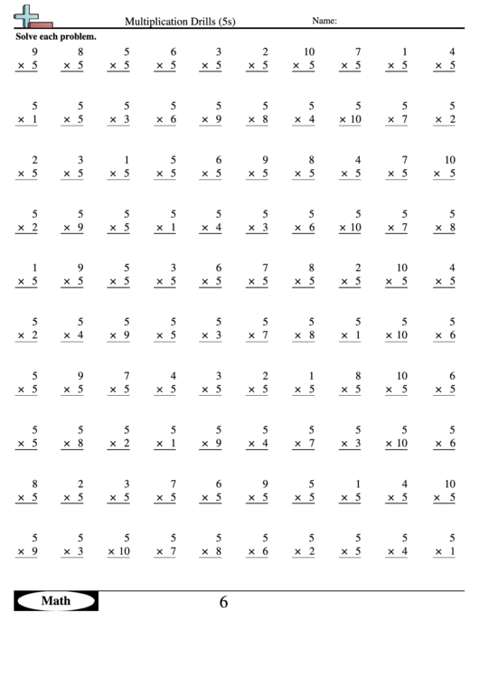 Math Drills Multiplication By 3