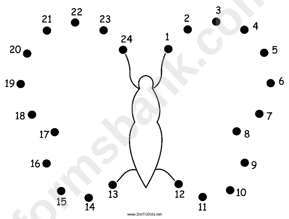 Butterfly Dot-To-Dot Sheet printable pdf download
