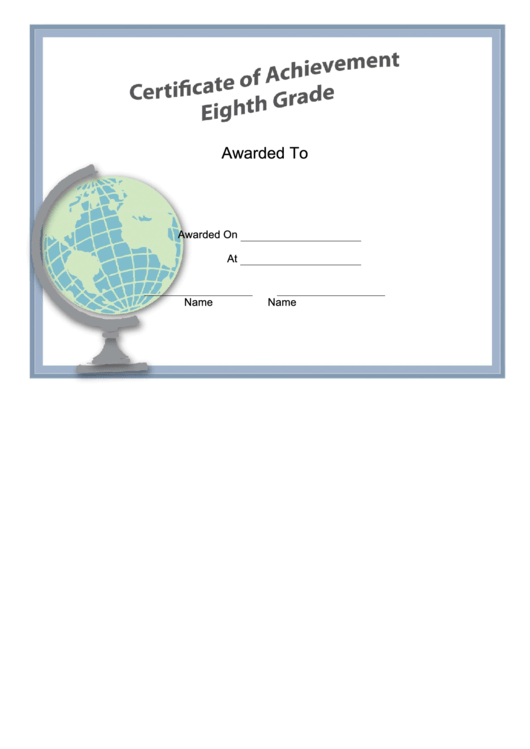 Eighth Grade Achievement Certificate printable pdf download