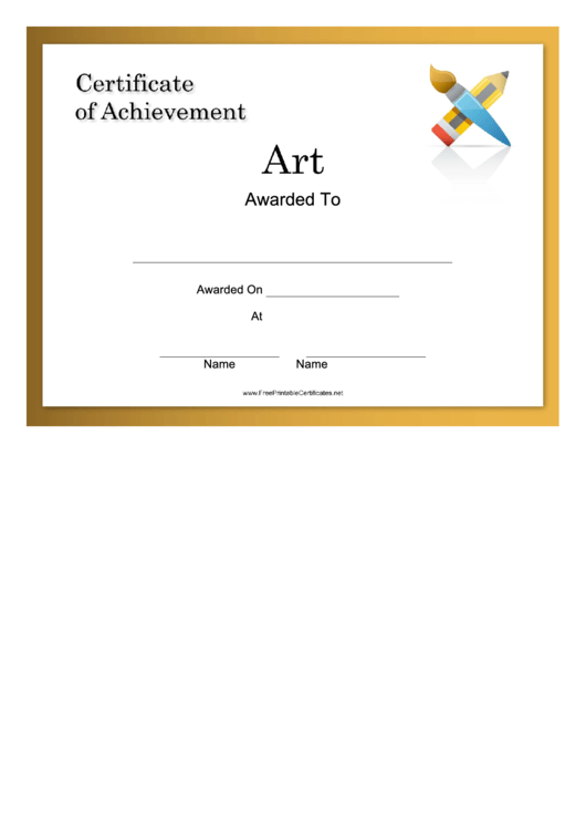 Art Achievement Certificate printable pdf download