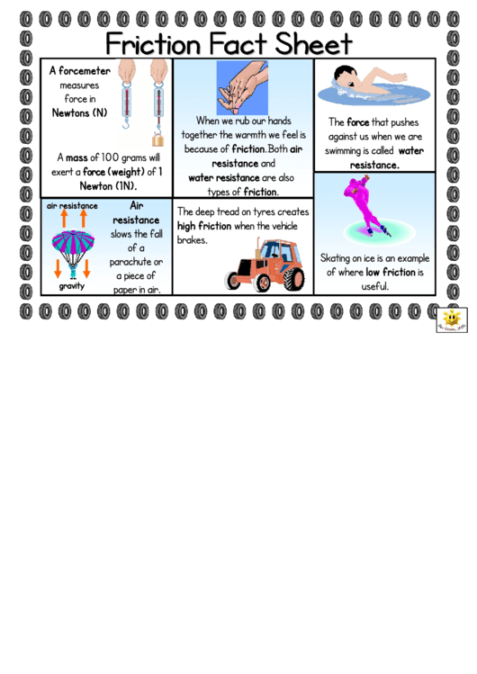 Friction Fact Sheet printable pdf download