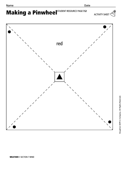 Making A Pinwheel Activity Sheet printable pdf download