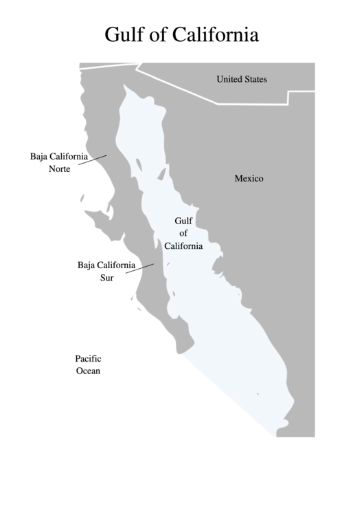 Gulf Of California printable pdf download