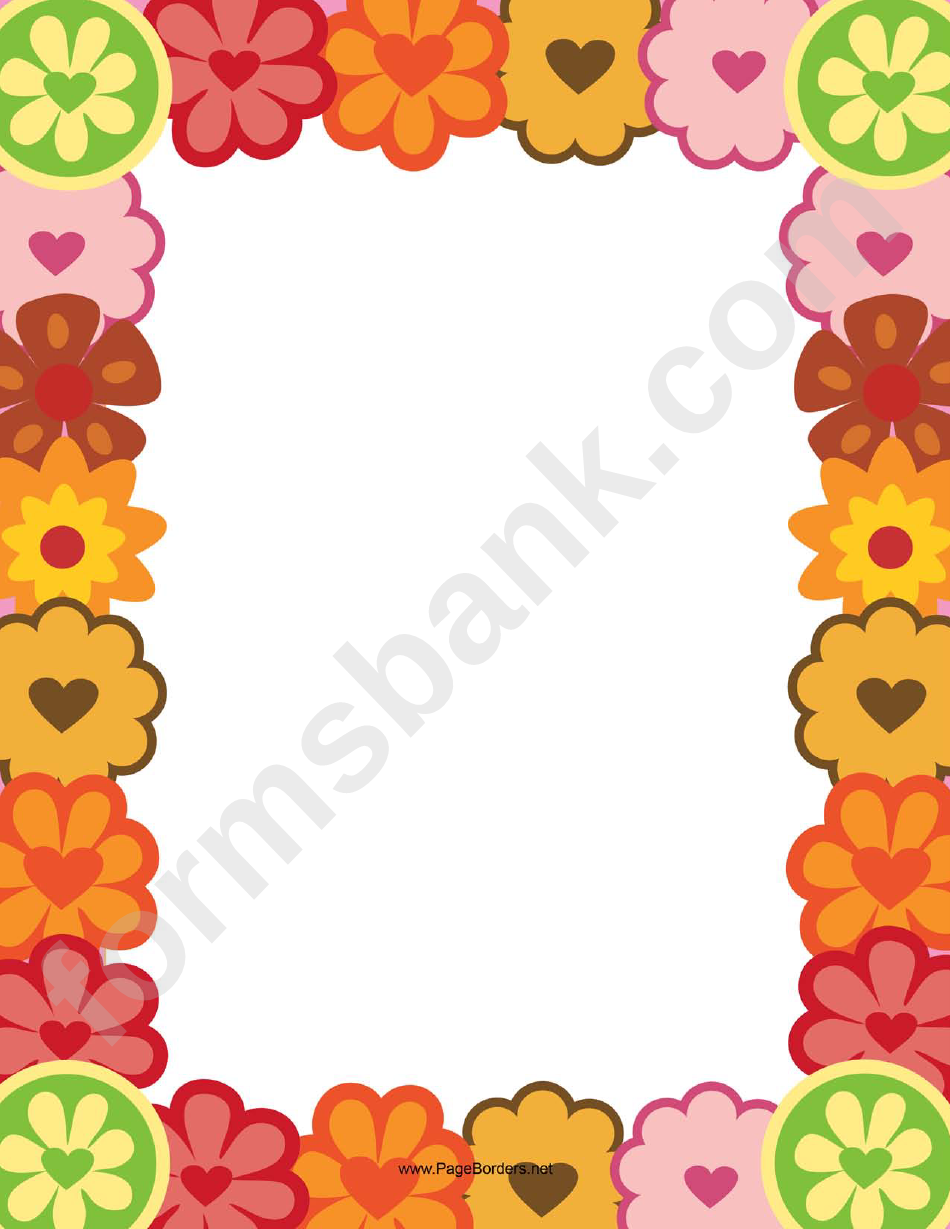 Wide Flower Border printable pdf download