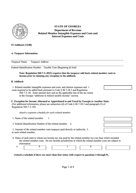 Form It-Addback - Related Member Intangible Expenses And Costs And ...