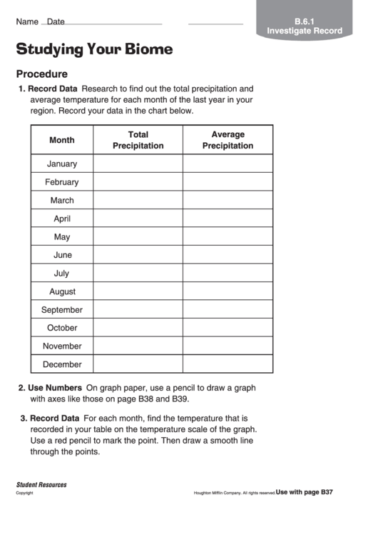 Studying Your Biome Geography Worksheet printable pdf download