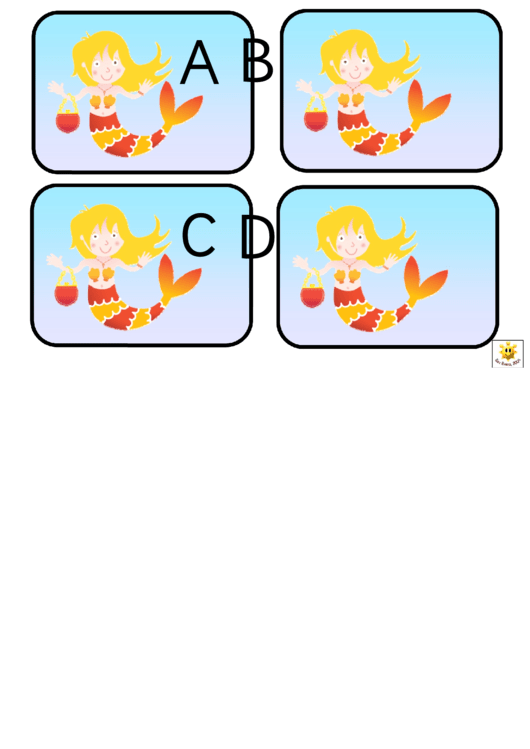 Mermaid Alphabet Cards Template - Uppercase Letters printable pdf download