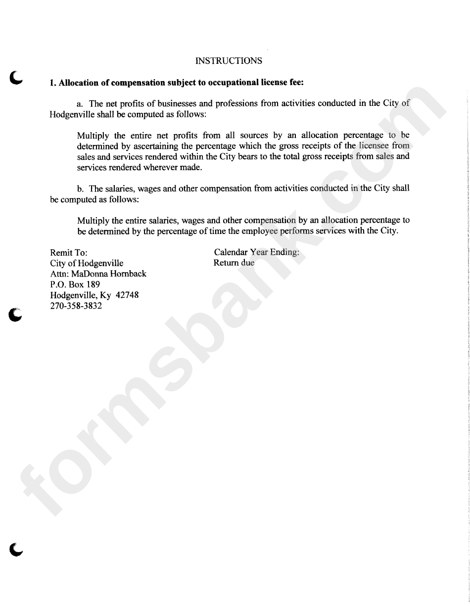 Instructions For Allocation Of Compensation Subject To Occupational ...