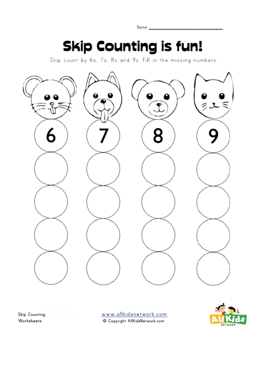 Skip Counting Worksheet printable pdf download
