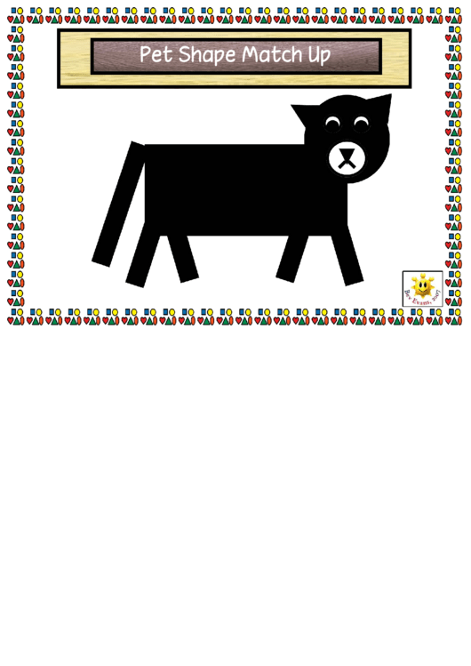 Cat Pet Shape Match Up printable pdf download