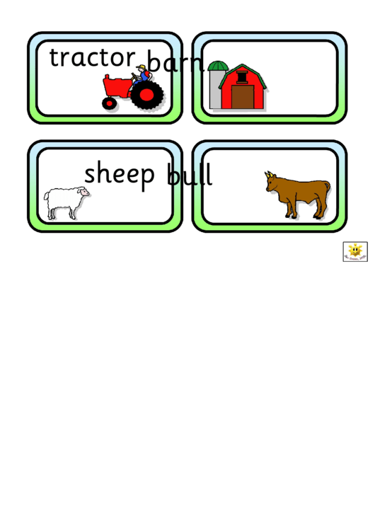 Farm Words List printable pdf download
