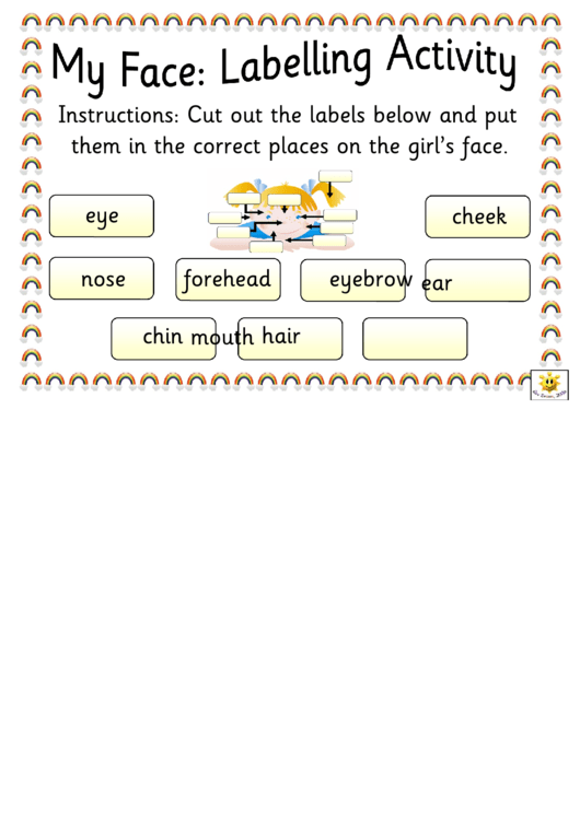 My Face: Labelling Activity Template printable pdf download