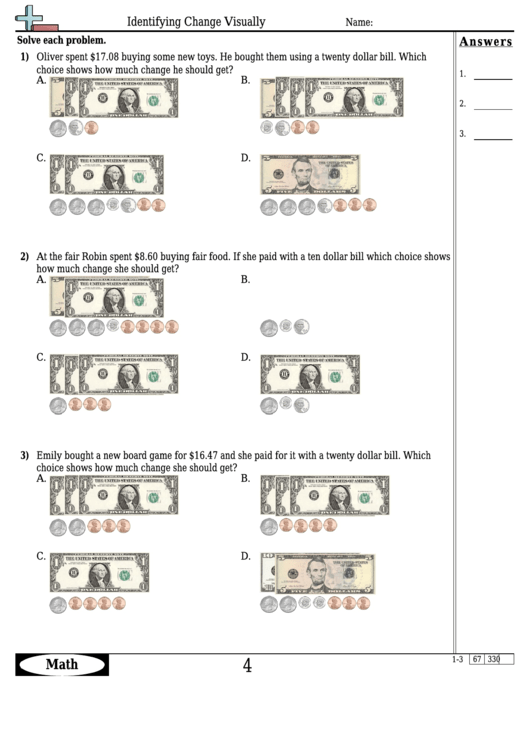 Identifying Change Visually Worksheet Template With Answer Key ...