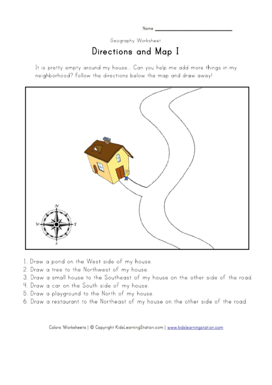 Directions And Map Worksheet printable pdf download