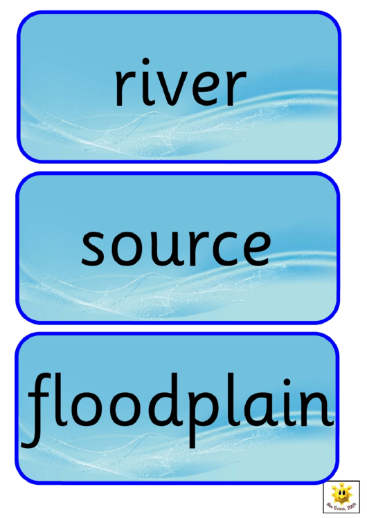 River Style Word Cards printable pdf download