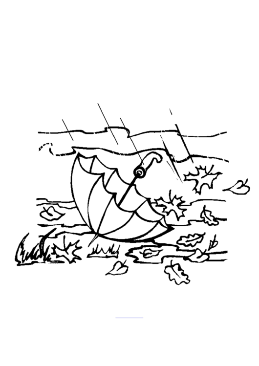 Umbrella Fall Coloring Sheet printable pdf download
