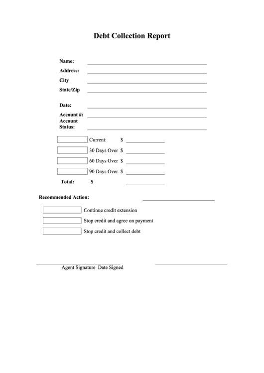 Debt Collection Report Template printable pdf download Debt Collection Report Template printable pdf download