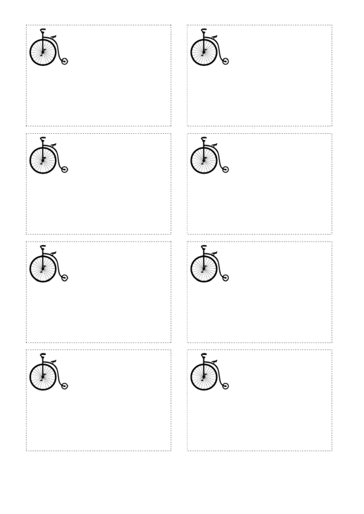 Antique Bicycle Name Tag Template printable pdf download