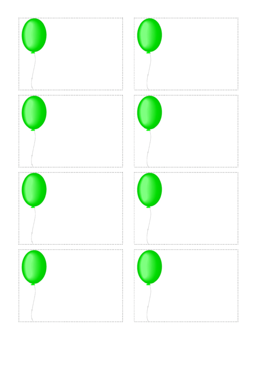 Balloon Green Name Tag Template printable pdf download