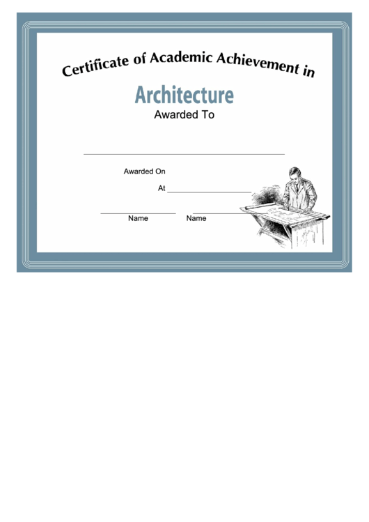 Architecture Academic Certificate printable pdf download