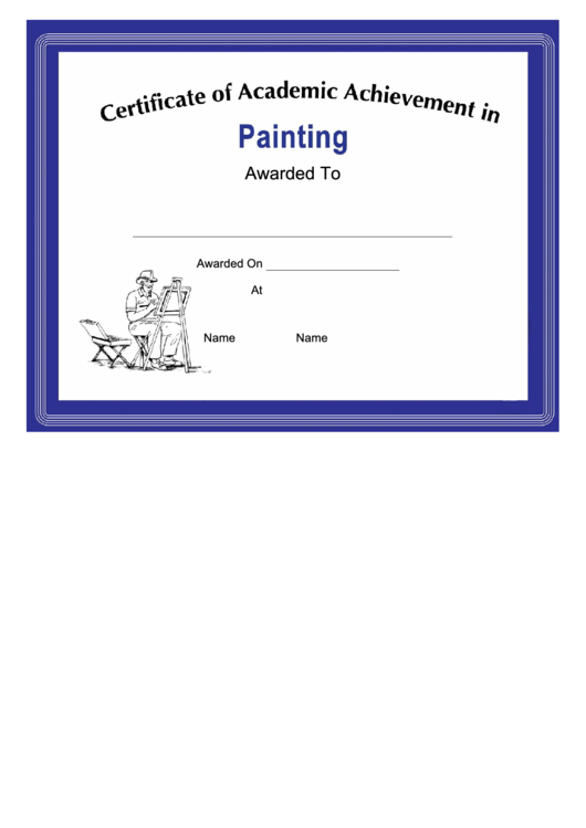 Painting Academic Certificate printable pdf download