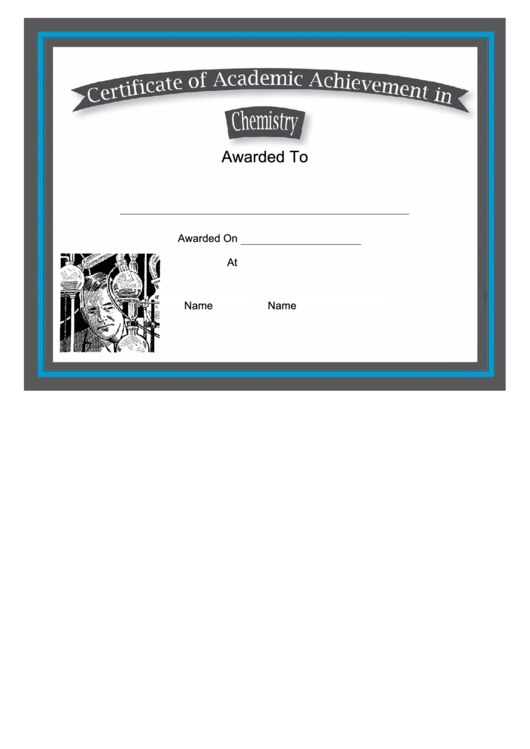 Chemistry Academic Certificate printable pdf download
