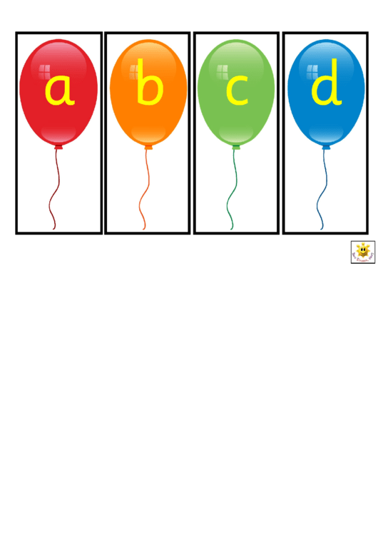 Balloon Alphabet Card Template printable pdf download