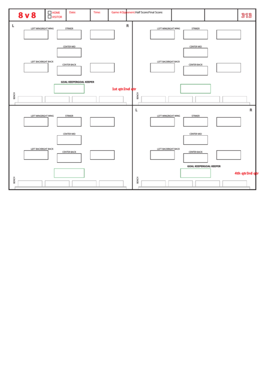 Printable Blank Football Formation Sheets