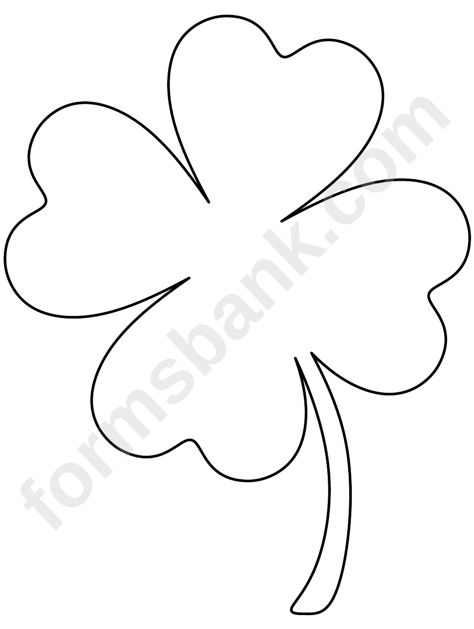 Large Four Leaf Clover Pattern Template Printable Pdf Download