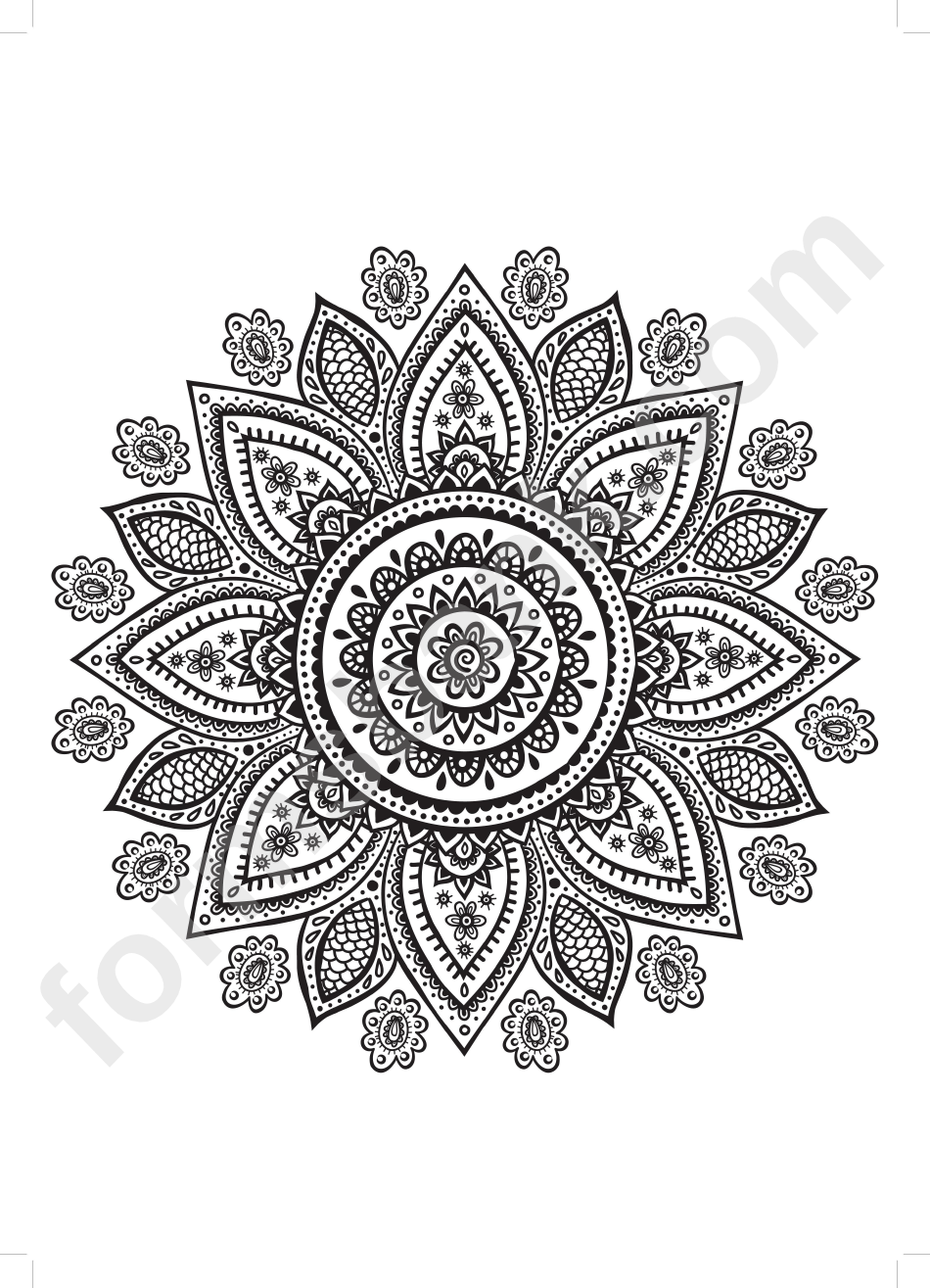 A3 Mandala Coloring Sheet printable pdf download