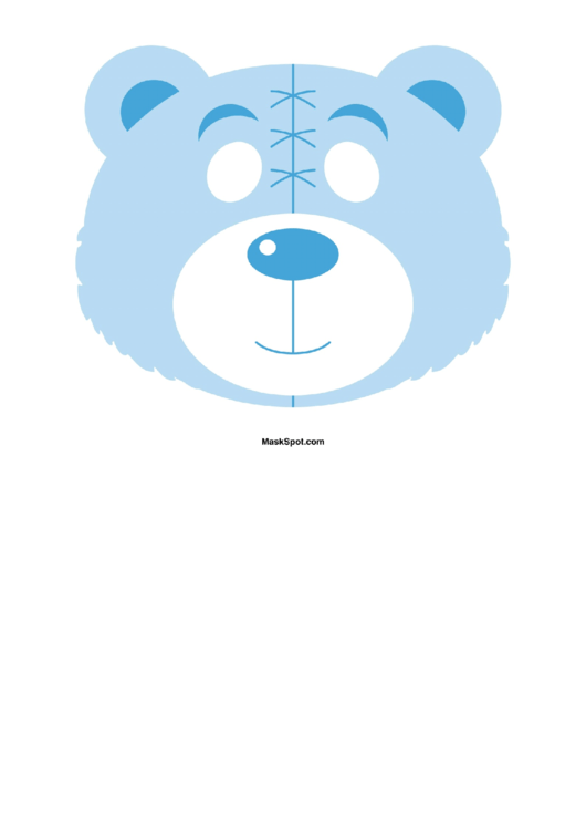 Bear Mask Template - Blue printable pdf download